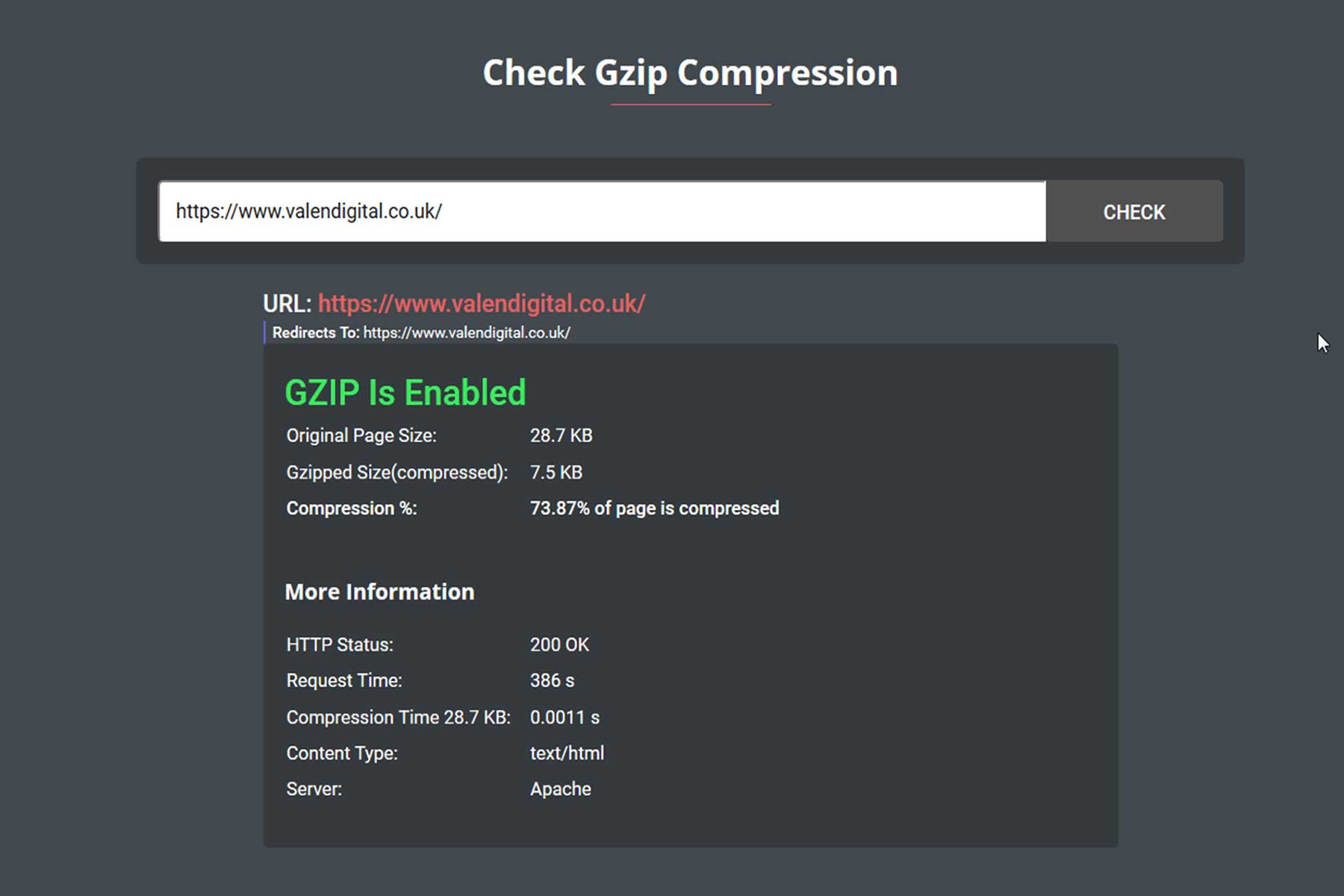 Optimise your site with GZIP compression for a FAST website