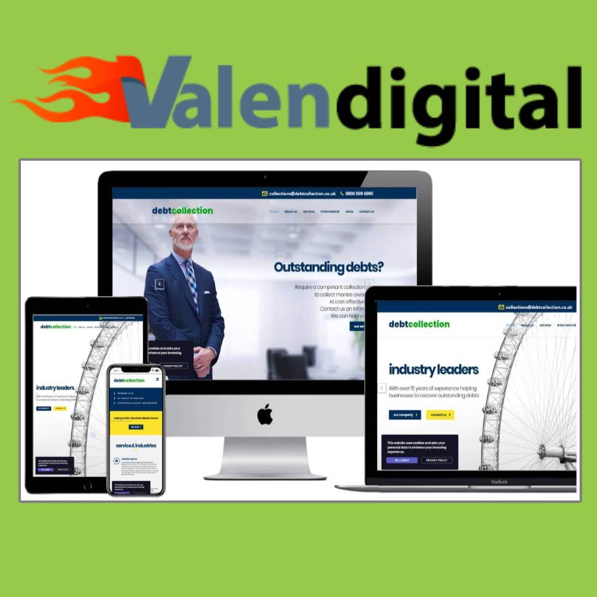 Debt Collection Website Designed by Valen Digital